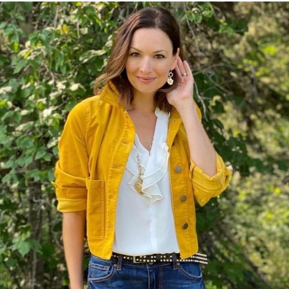 CAbi | Jackets & Coats | Cabi Citizen Mustard Yellow Corduroy Topper ...